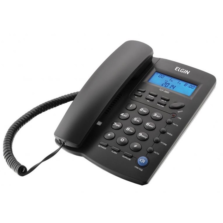Telefone Fixo Com Fio e Identificador de Chamada Viva Voz TCF 3000 ...