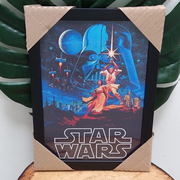 Quadro decorativo Star Wars Luke Skywalker Princesa Lea Darth Vader ...