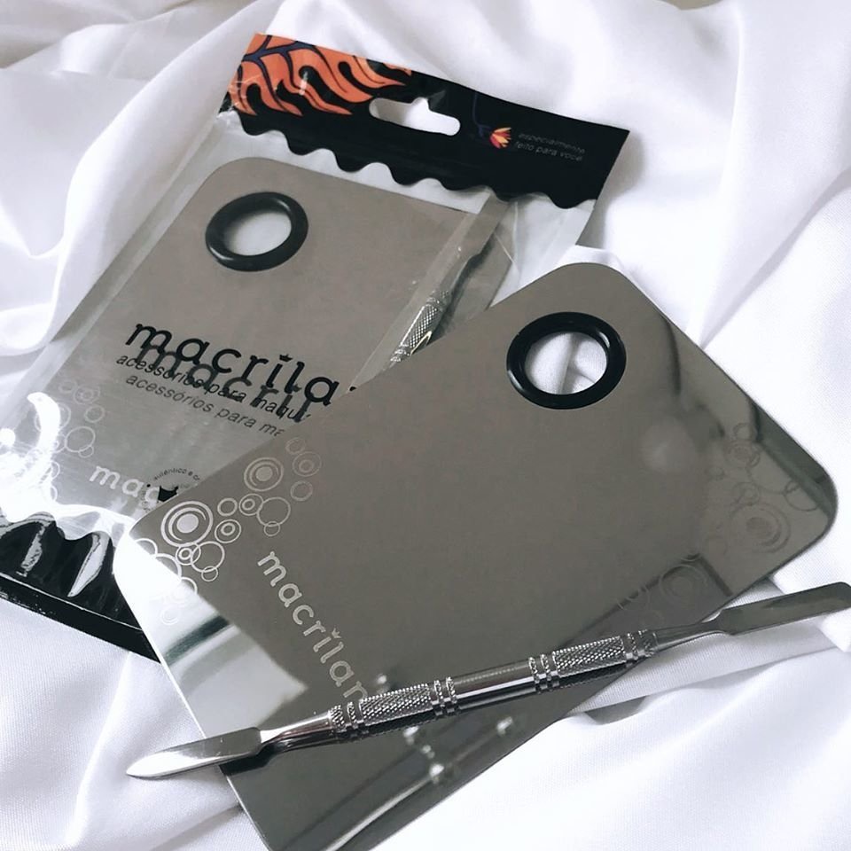 Placa e Espátula Para Maquiagem Macrilan AC-03 AC-04 | Shopee Brasil