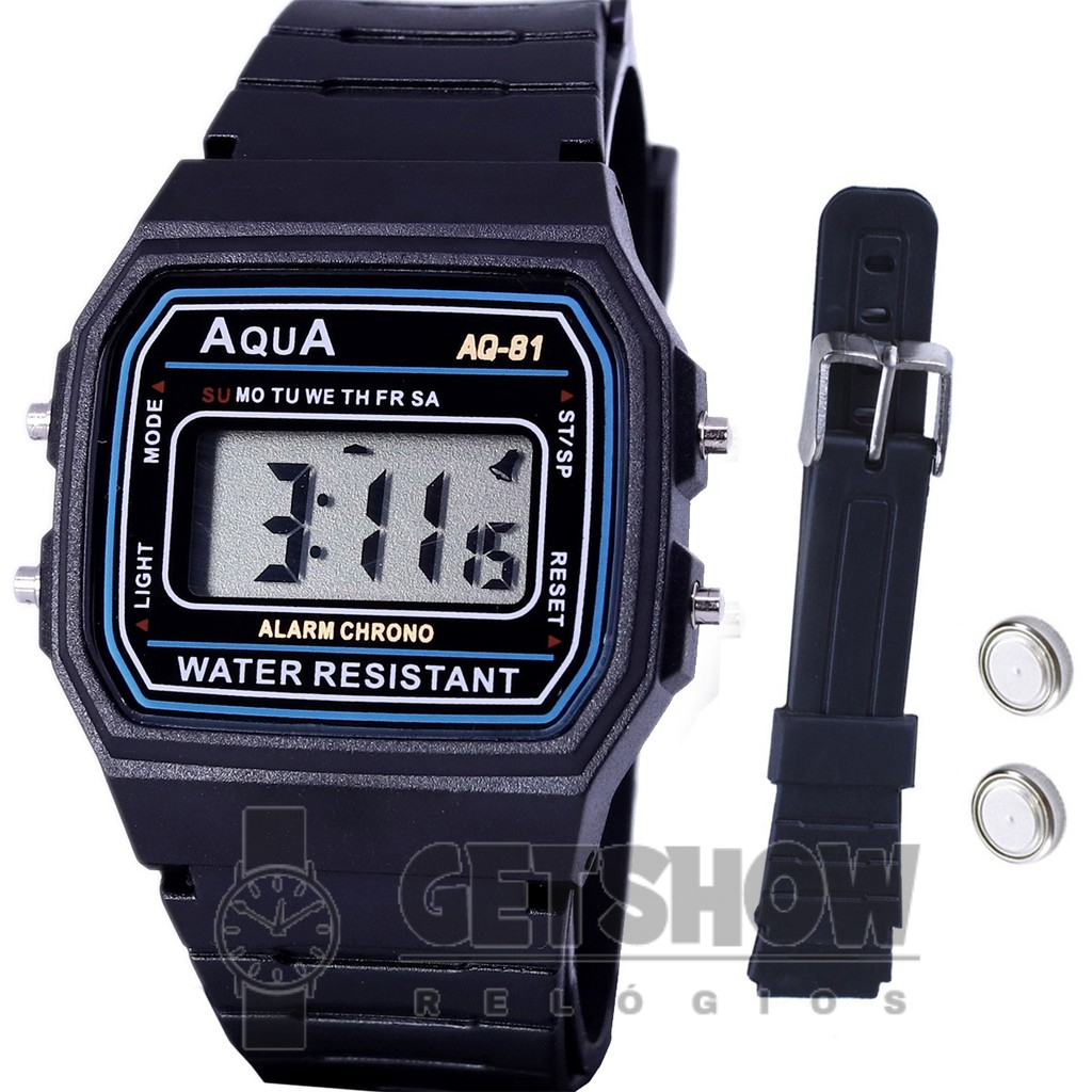 Relógio Masculino Aqua Digital Esportivo Unissex a Prova Dagua mais ...