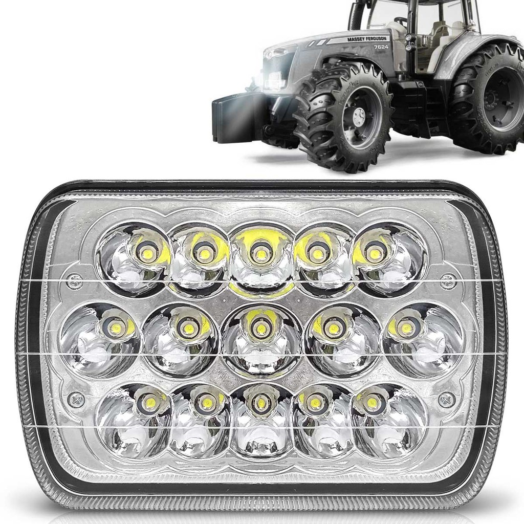 Farol De Led 45 watts 15 Leds para Off Road Caminhões Tratores Carros ...