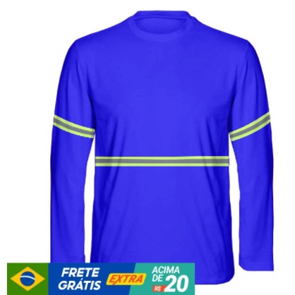 Camiseta Manga Longa em Malha 100% Poliester - Diversas Cores - com ...