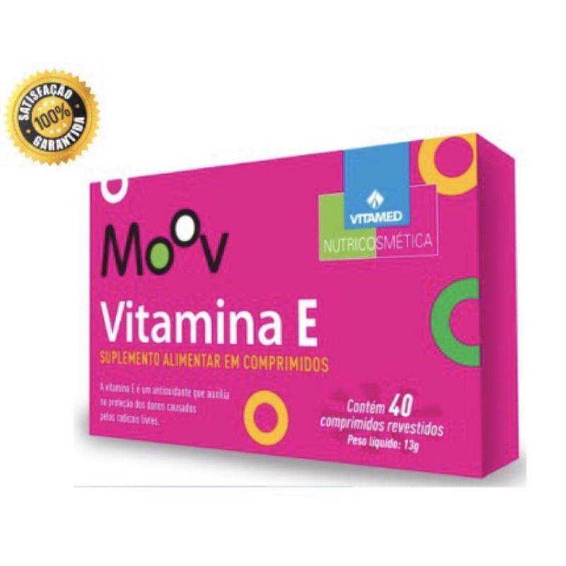 Vitamina E 10mg Moov 40 Comprimido | Shopee Brasil