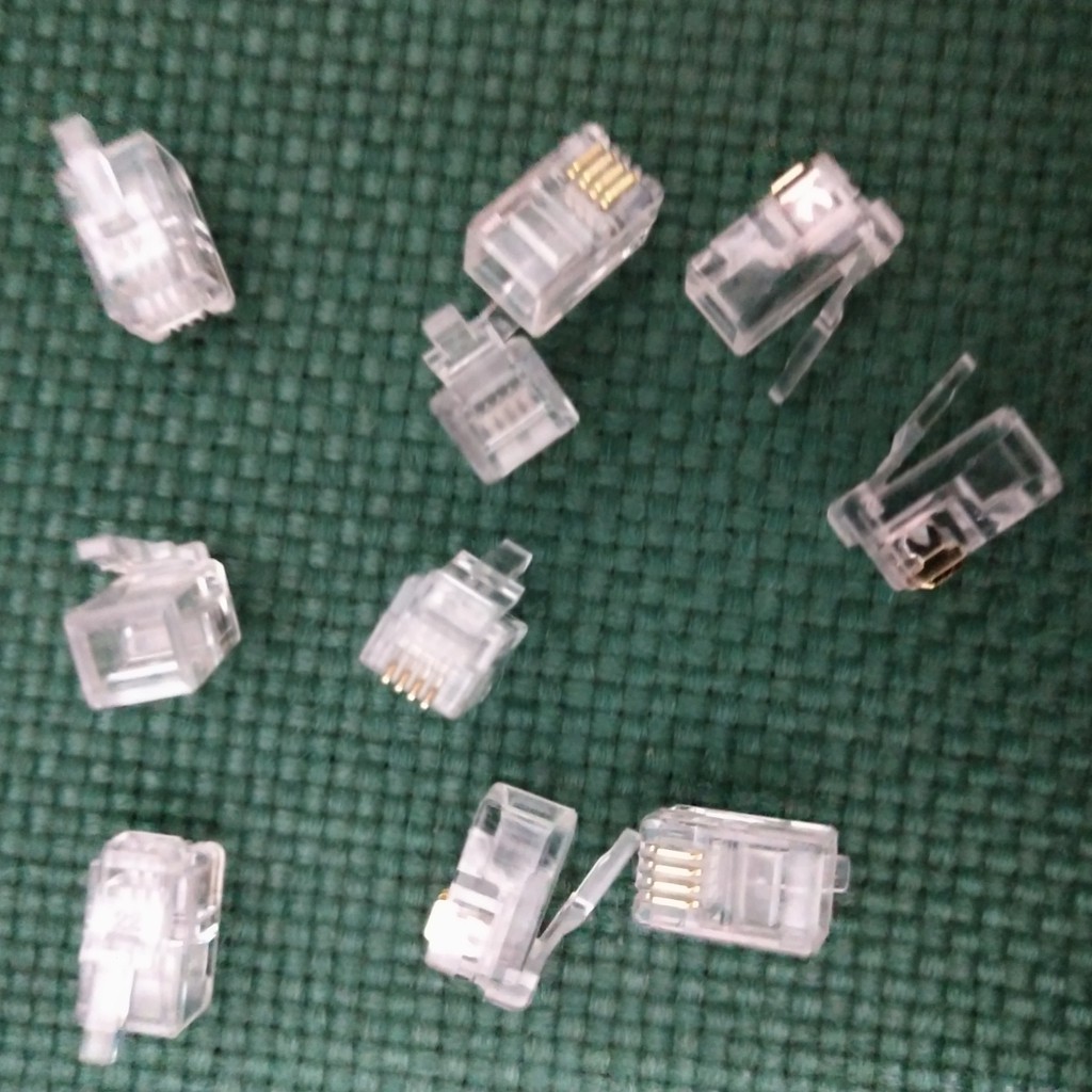 Conector Modular Rj-11 6x4 Vias P/CABOS CHATO 4-VIAS TELEFONIA Kit 500 ...
