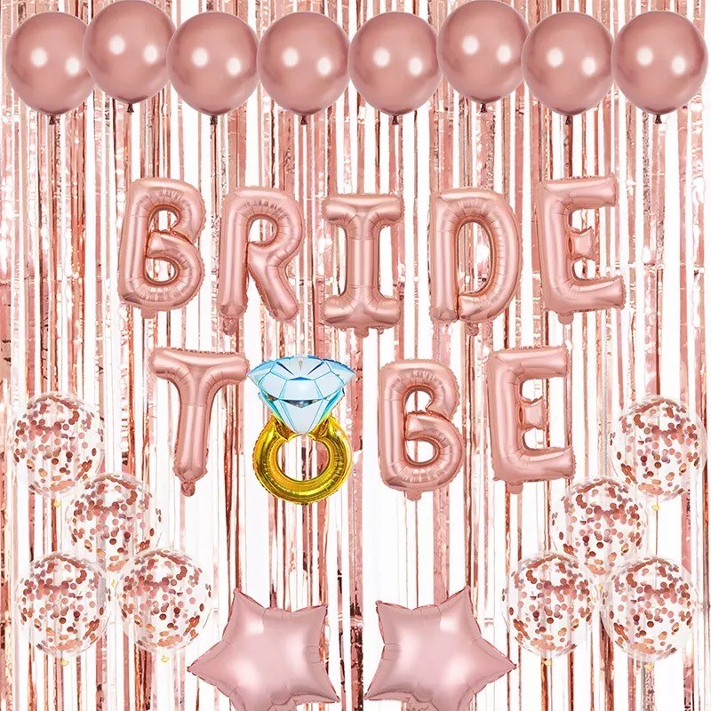 Kit Baloes Despedida (Bride To Be - 2 Cortinas - buque 18 baloes ...