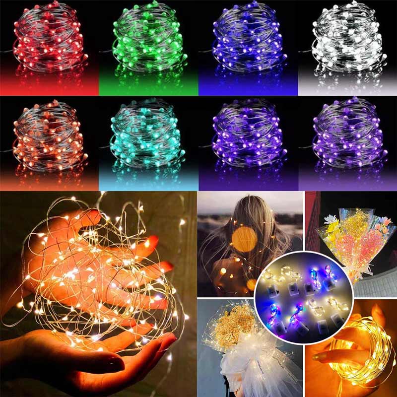 LED Fio de fada Luzes de fada Luzes de 1m 2m 3m Luzes de fio de cobre ...