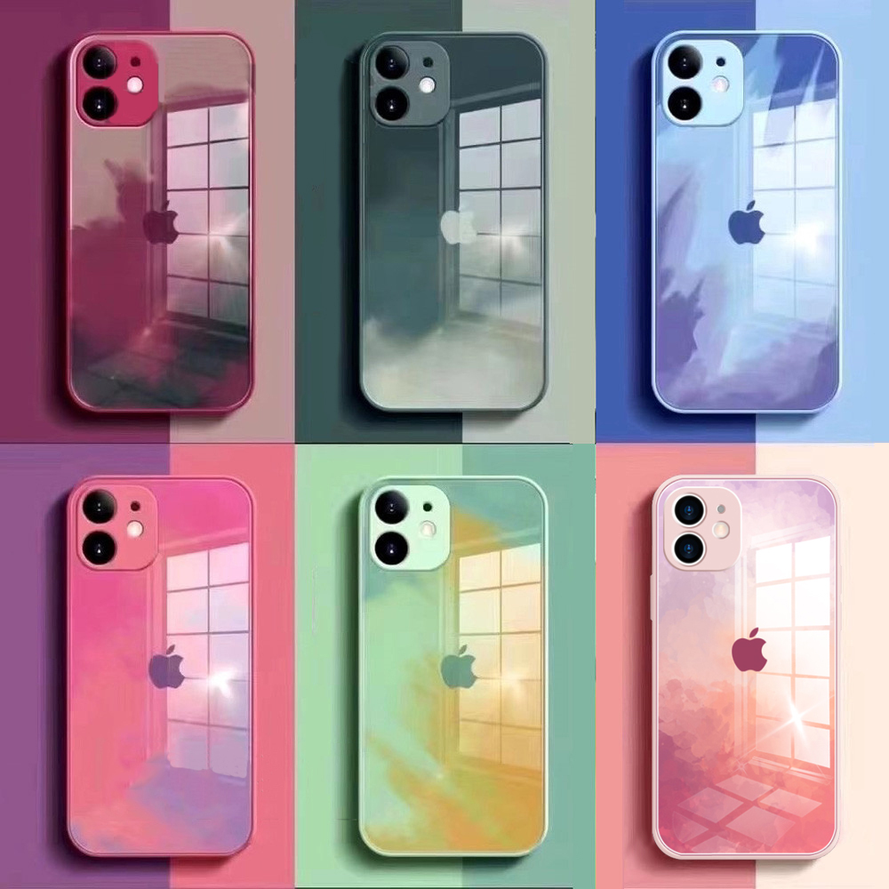 Capa De Vidro Aquarela Para Iphone 11 12 Promax 12 Pro 12 12 Mini 11 Promax 11pro 11 7 8 Plus X ...