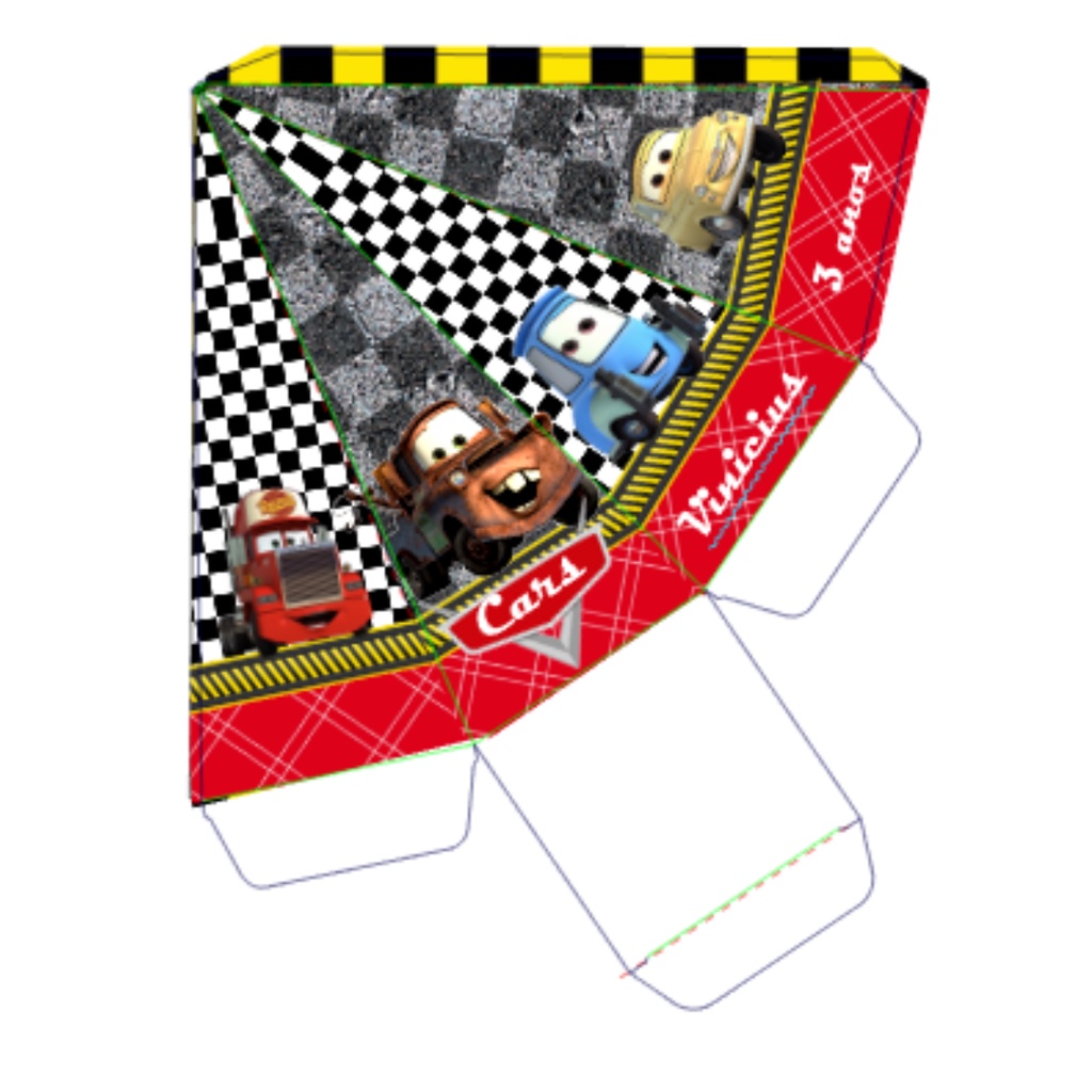 10 Caixas Piramide Personalizada - Tema Carros- Lembrancinha Infantil - Mesversario | Shopee Brasil