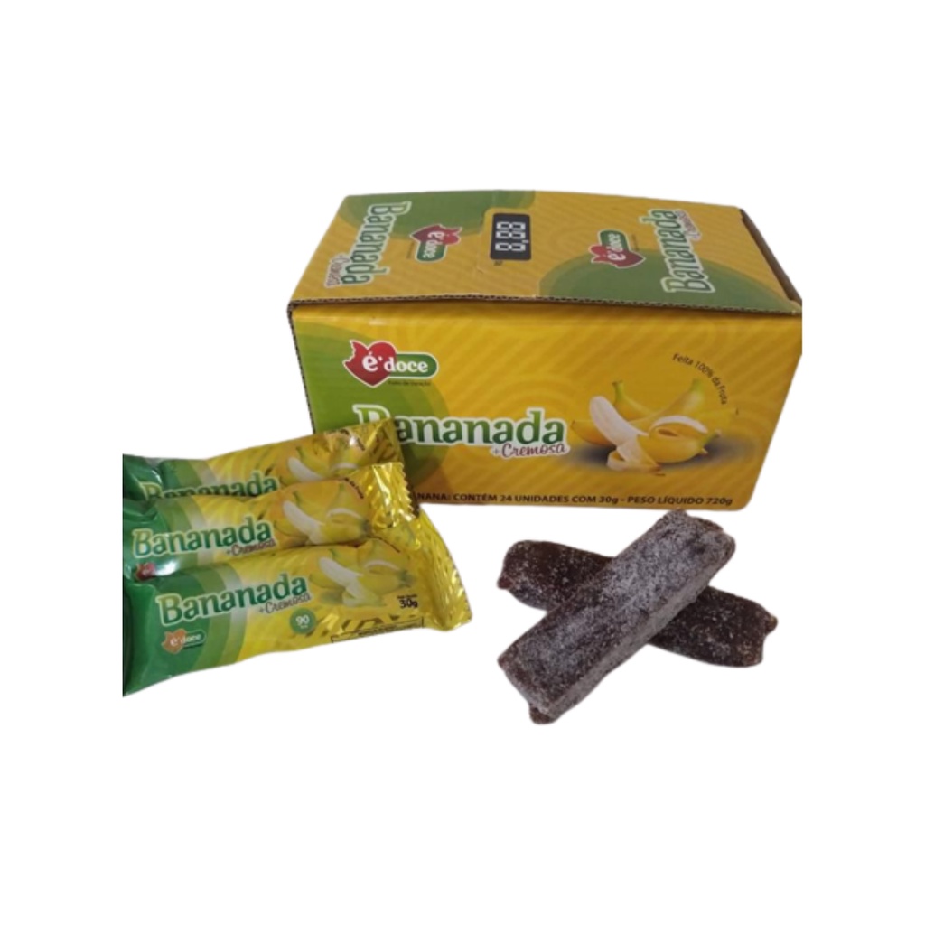 Doce Banana Com Açúcar Bananada 24 Unidades 30g - É' Doce | Shopee Brasil