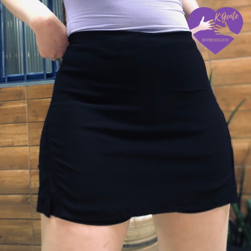 Mini Saia Short Saia Saia Na Frente Short Atras 2 Fendas Shopee Brasil