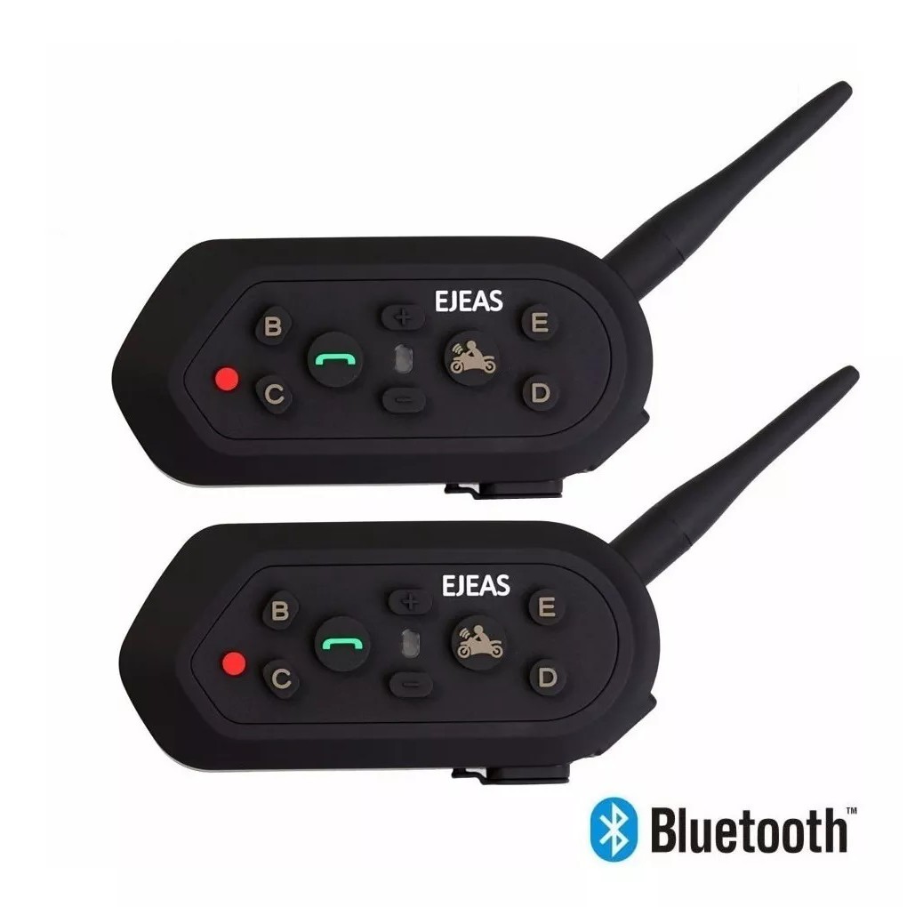 Intercomunicador Ejeas® E6 Pro Bluetooth 1200 Capacete - Par | Shopee ...