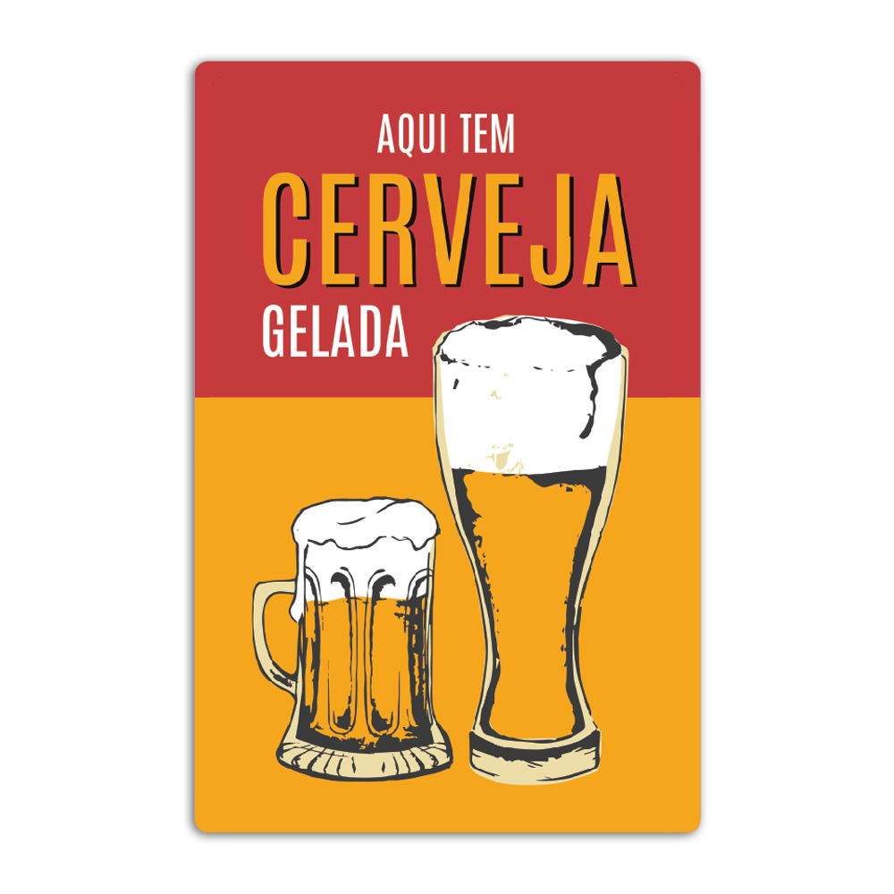 Quadro Placa Decorativa Frases - Aqui Tem Cerveja | Shopee Brasil