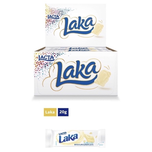 Chocolate Laka Branco Lacta - 20 Unidades X 20g | Shopee Brasil