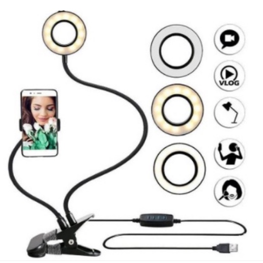 Kit Completo Ring Light Profissional 10 polegadas 26 Com Tripé Universal e Controle Remoto ...