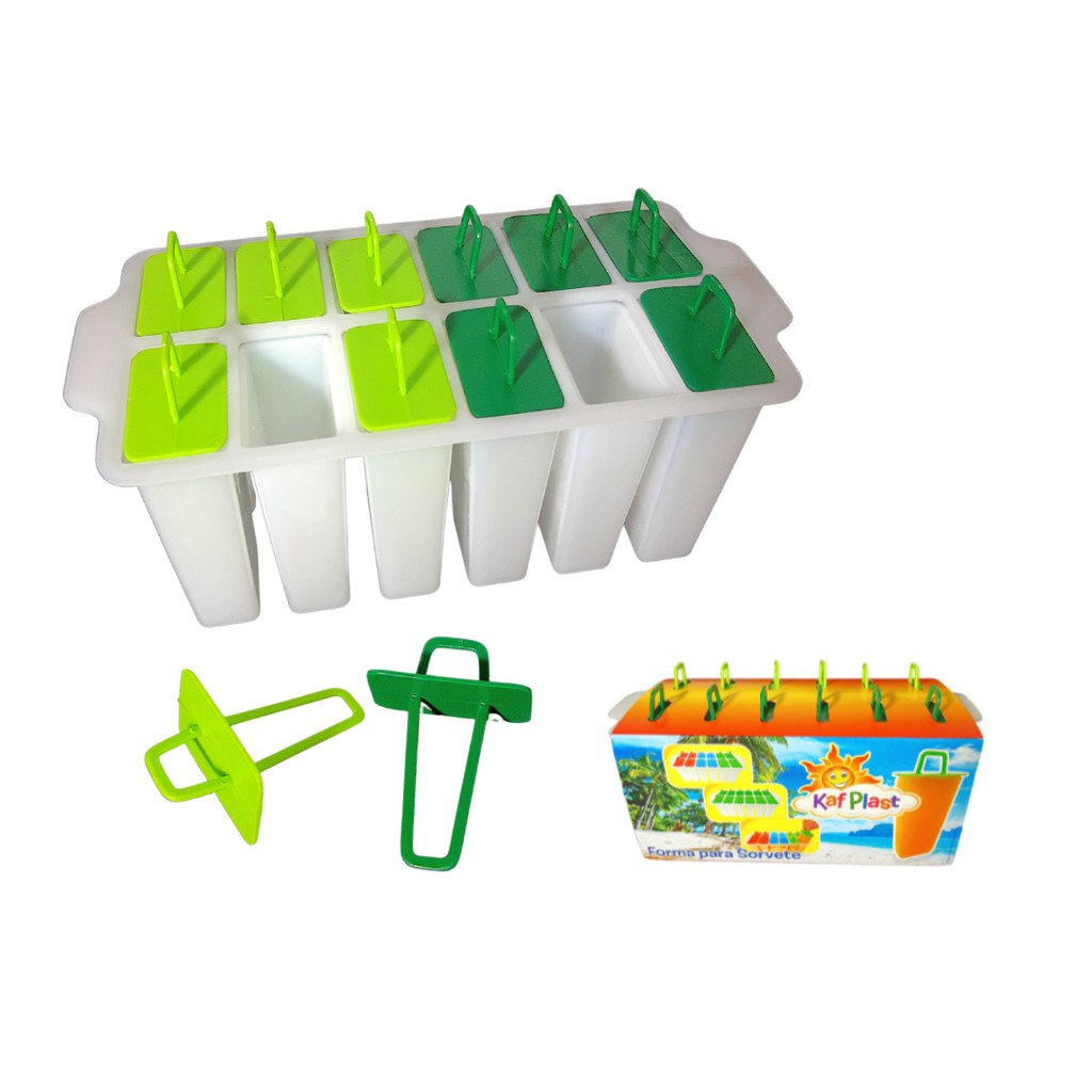 Forma de picole com 12 sorvete paletas fabrica gelo gelinho | Shopee Brasil