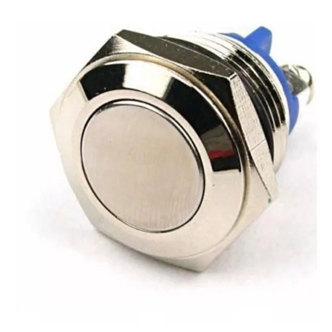 Botão Pulso Push Button Start Inox 19mm Anti Vandalismo À Prova D' Água ...