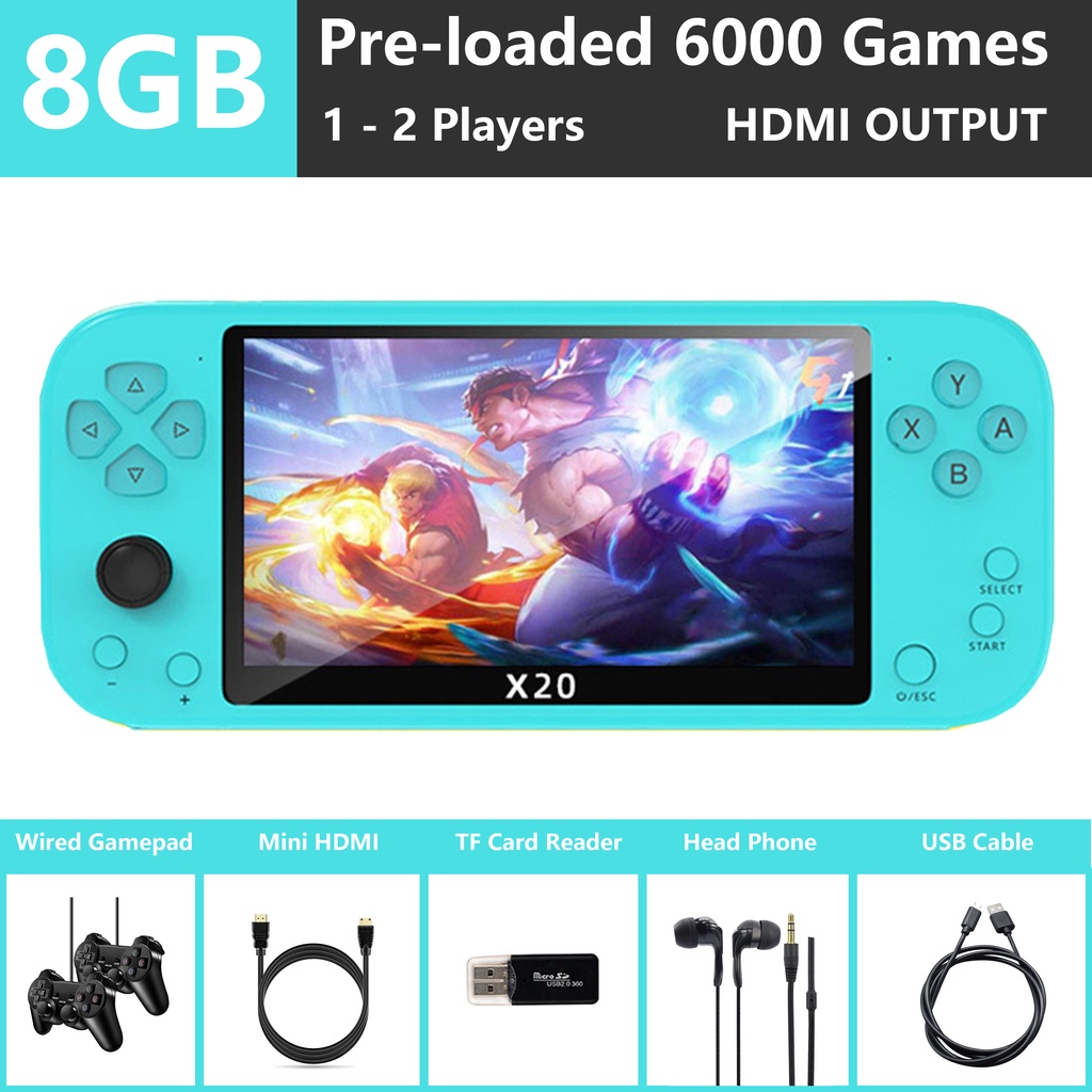X20 Mini Console Do Jogo Portátil Mais Novo 4.3 Polegada Handheld ...