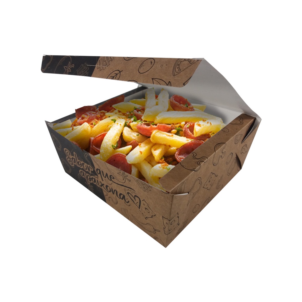 100 - CAIXA PARA PORÇÃO- 16 X 14 X 7CM - SEM PLASTIFICAÇÃO - AL-SP59 ...