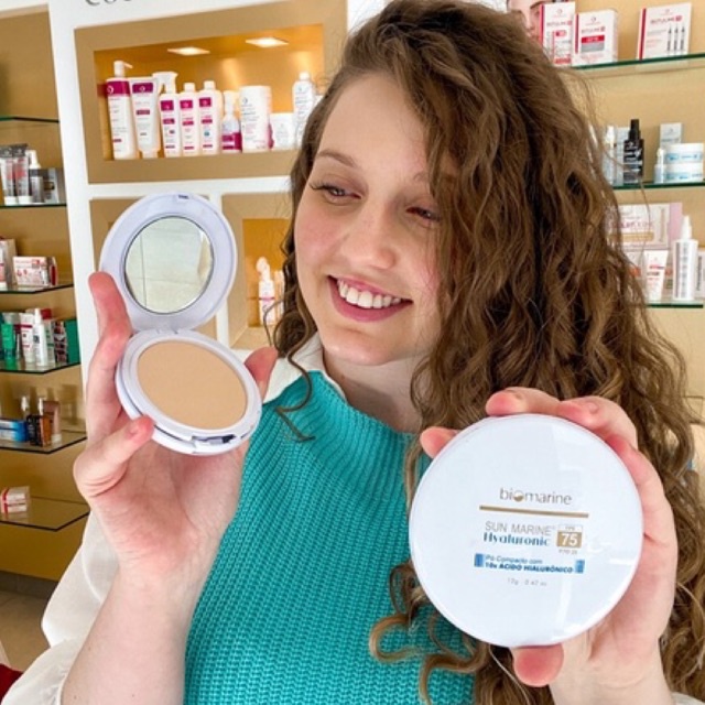 Pó Protetor Solar FPS75 Sun Marine Hyaluronic | Shopee Brasil