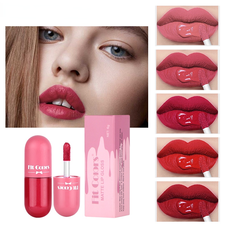 Mini Batom/Gloss Labial De 5 Cores Mate/Fosco/Aveludado/Duradouro ...