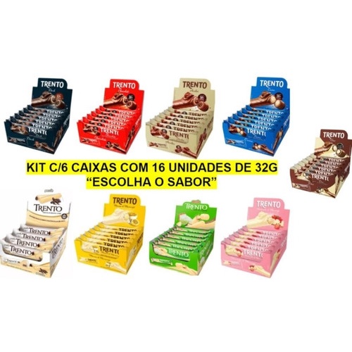 Kit 6 Caixas Chocolate Trento C/16 Diversos Sabores - Trento Chocolate ... Kit 6 Caixas Chocolate Trento C/16 Diversos Sabores - Trento Chocolate ...