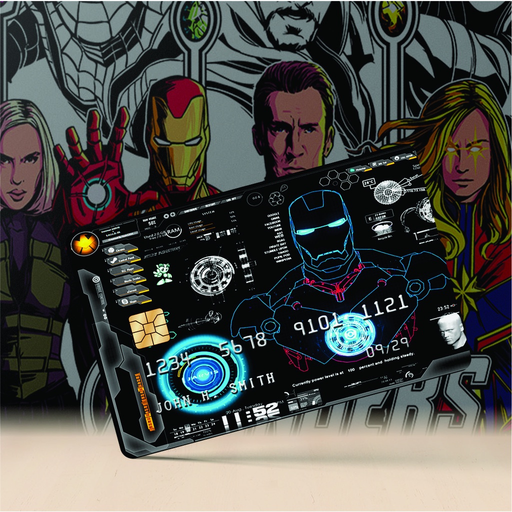 Adesivo para Cartão de Crédito e Débito, Skin com o tema Iron Man Hero ...