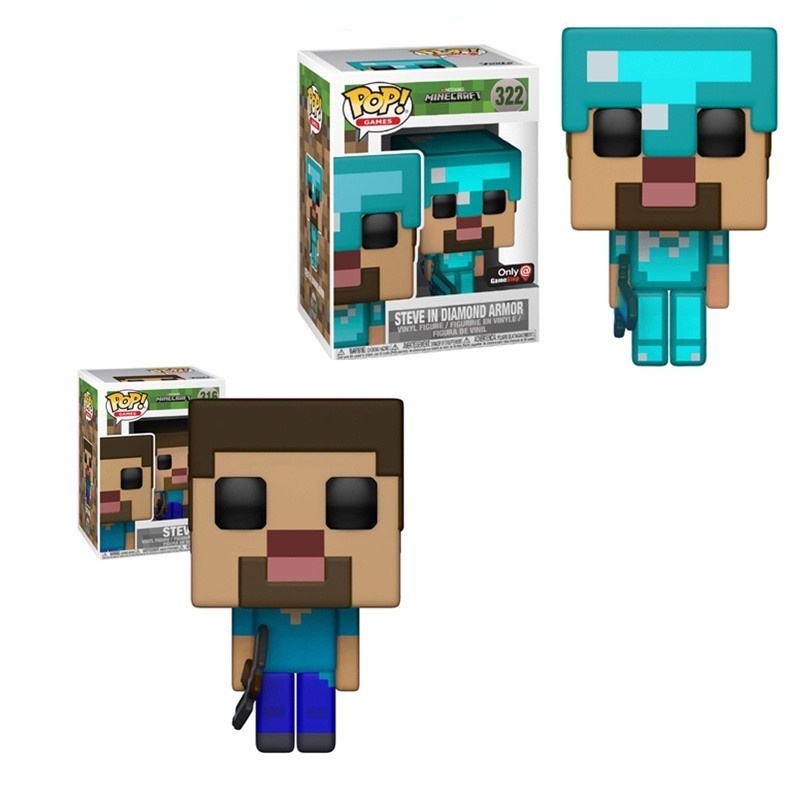 Funko Pop! Minecraft - Steve 316 Steve In Diamond Armor 322 Vinil ...