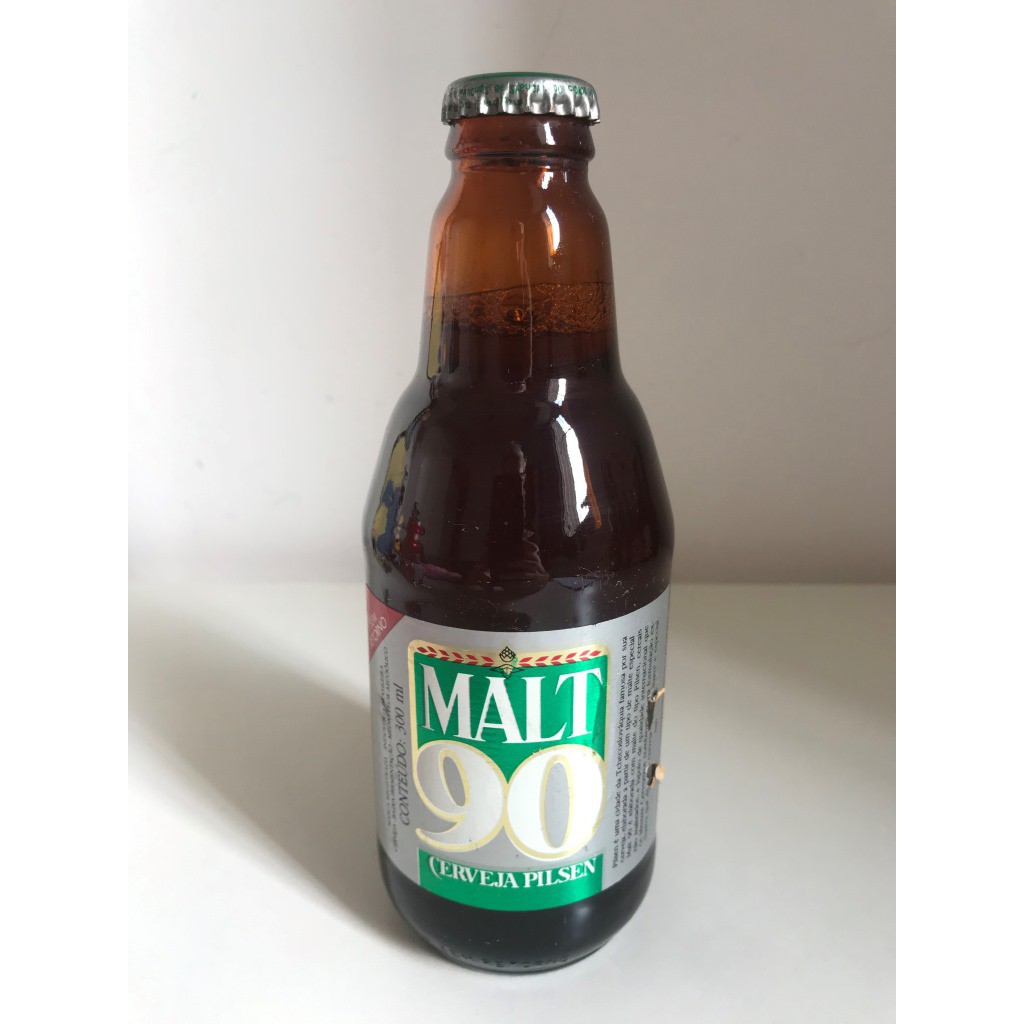 Garrafa Cerveja Malt 90 300 mL Cheia Vidro Antiga | Shopee Brasil