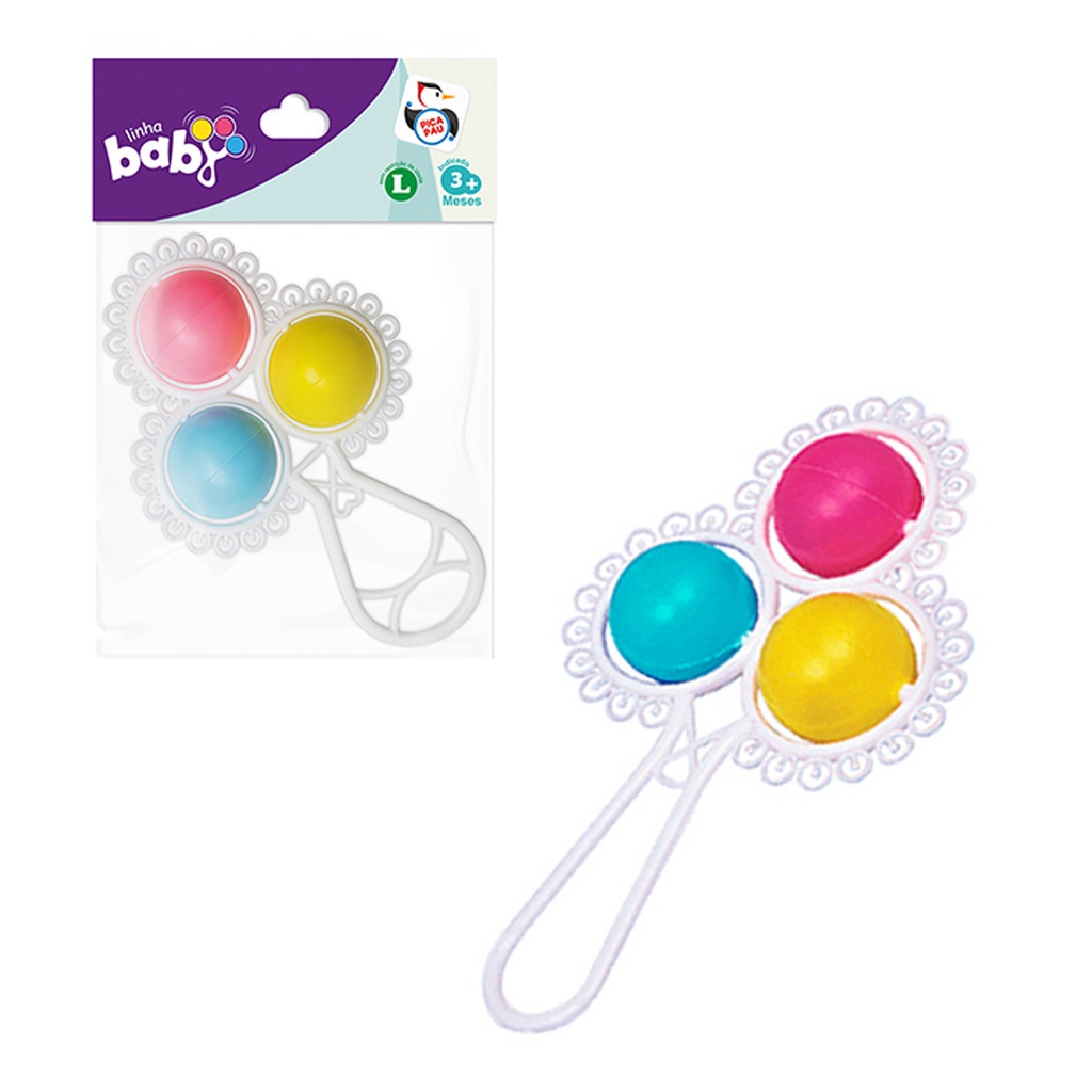 Chocalho Rendado Triplo Colorido Barulho Suave Brinquedo Bebe | Shopee ...