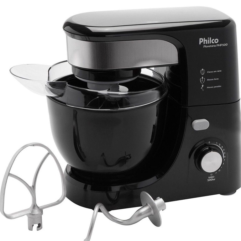 Batedeira Planetária Philco Preta 500W - PHP500 Turbo 12 Velocidades | Shopee Brasil
