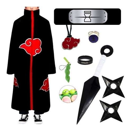 Mega Kit Tobi C/ Manto Akatsuki Infantil + 8 Itens Anime | Shopee Brasil