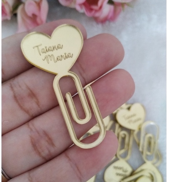Clip Personalizado com sua Logomarca ou Nome - Acrílico - 5 unidades ...