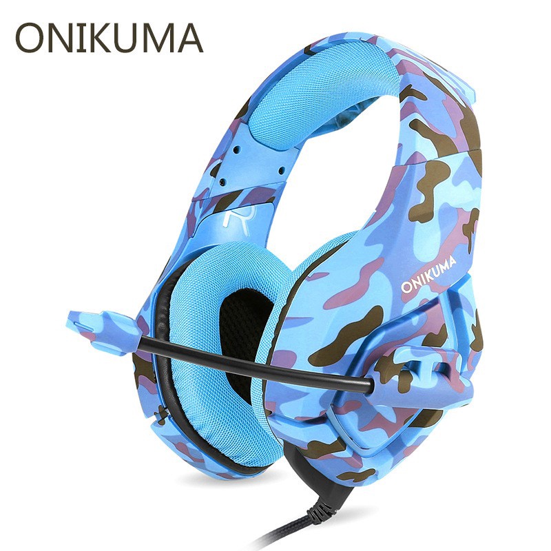 HEADSET ONIKUMA K1B CAMUFLADO AZUL | Shopee Brasil