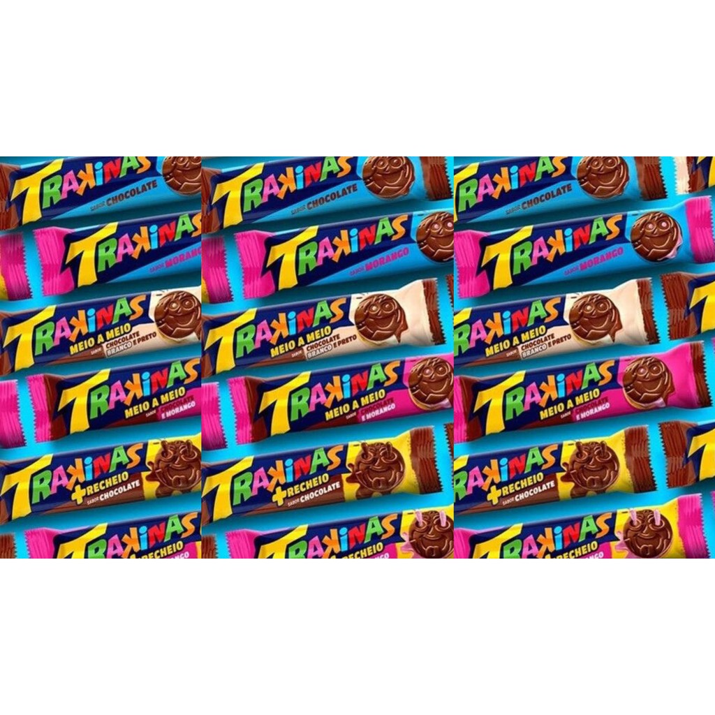 Biscoito Recheado Sabor Trakinas 126g | Shopee Brasil