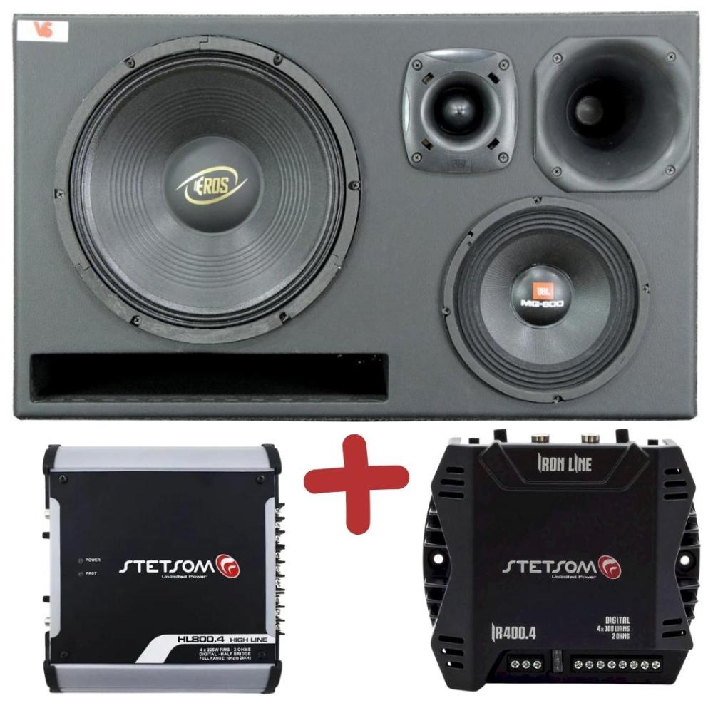 Caixa Trio 12" Eros E-450 + D200 + ST200 + 8MG600 + Modulos | Shopee Brasil