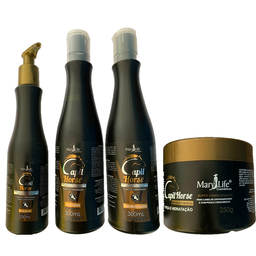 Kit Capilar Completo Capil Horse Mary Life 4 Produtos Para Cabelos ...