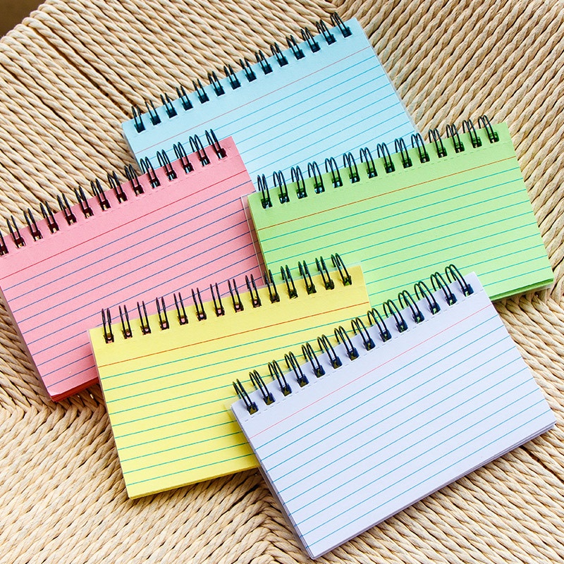 Notepad Espiral Colorida Forrada De Papel Mini Notebook 80 Folhas ...