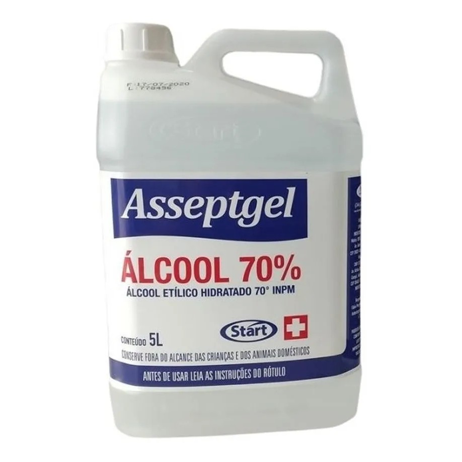 Álcool 70% 5 Litros Líquido Start Etílico Hidratado Galão 5l | Shopee ...