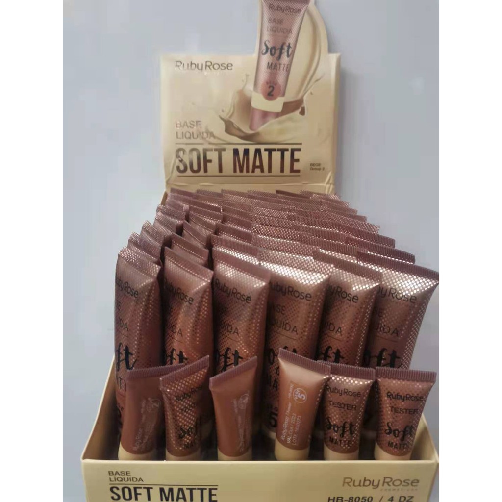 Base Liquida Matte Soft Ruby Rose Para Maquiagem Tom Bege e Chocolate ...