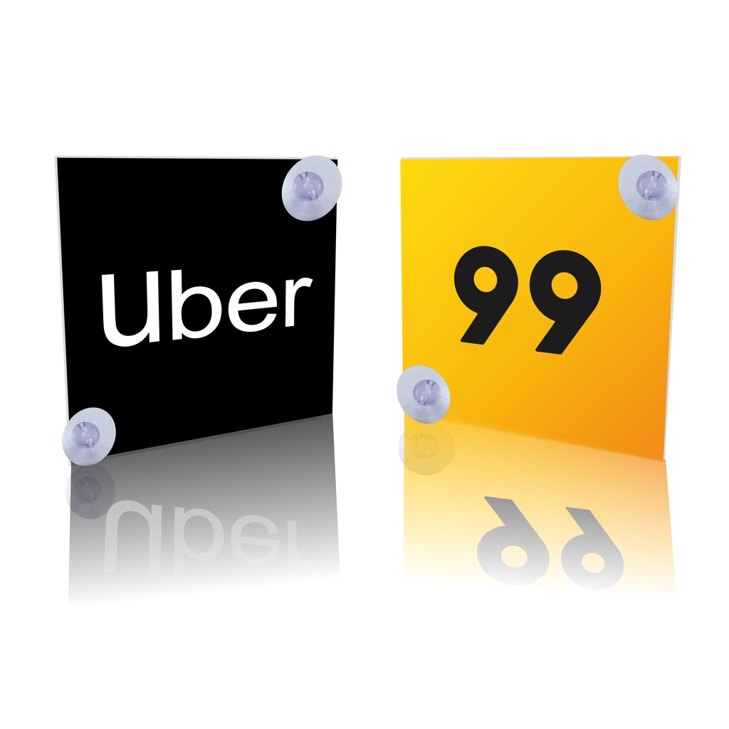 Kit 2 Placas Uber e 99 de PVC para Motorista de Aplicativo | Shopee Brasil