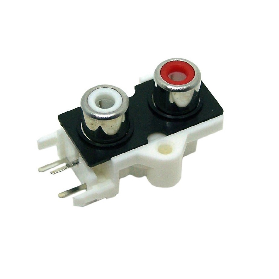 Conector 2 RCA Jack duplo RCA AV Branco/Vermelho Entrada de Áudio | Shopee Brasil