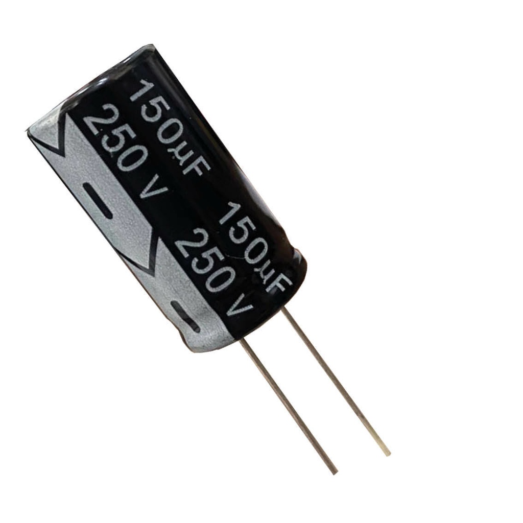 CAPACITOR ELETROLITICO 150X250V - 150 UF X 250V - 105 GRAUS | Shopee Brasil
