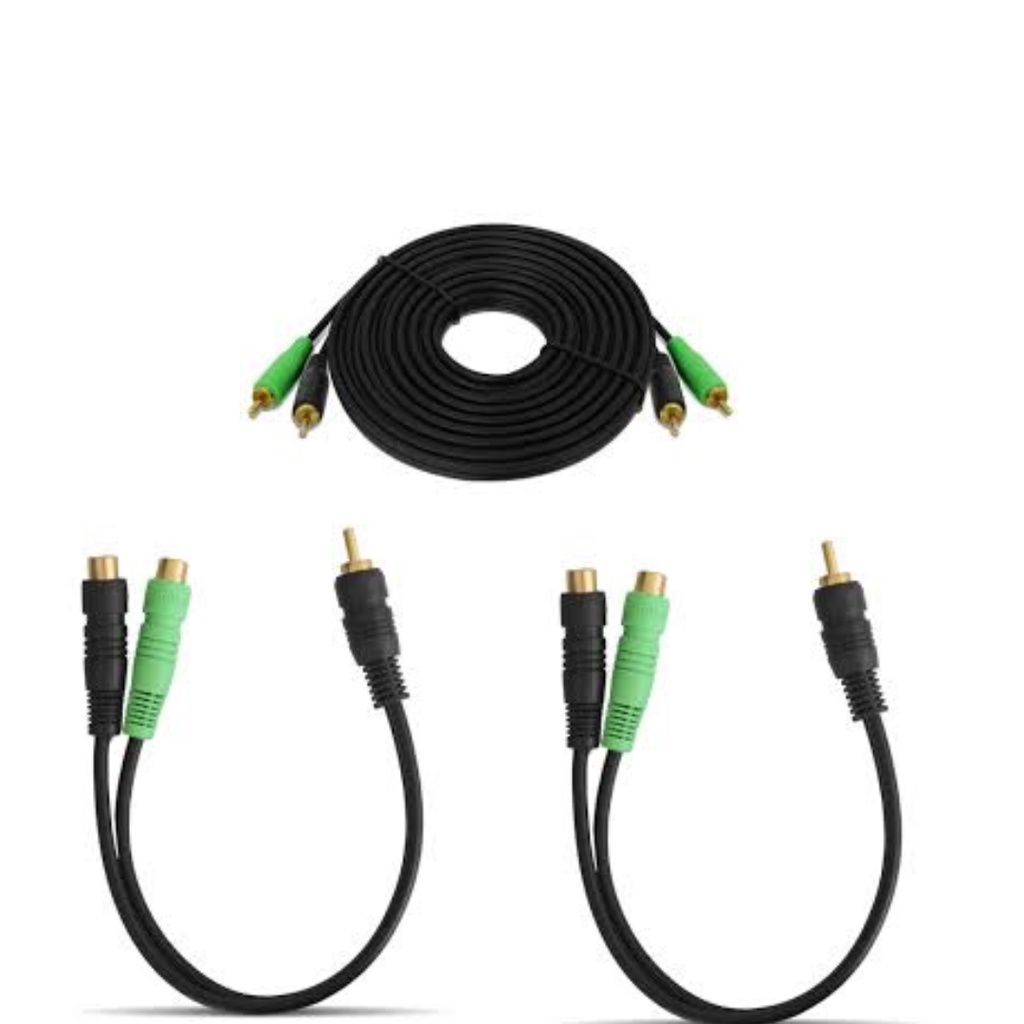 Cabo Som Automotivo Rca 5 Metros + 2 Cabos Y | Shopee Brasil