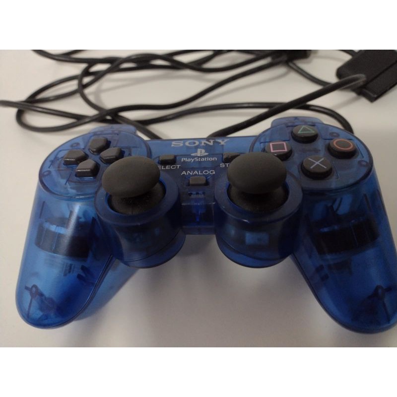 [PS2] [Raro] Controle Original Azul Translúcido - Escorrega o Preço