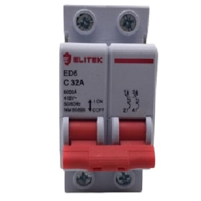 Disjuntor Bipolar 32A 2P curva C 6kA Elitek | Shopee Brasil