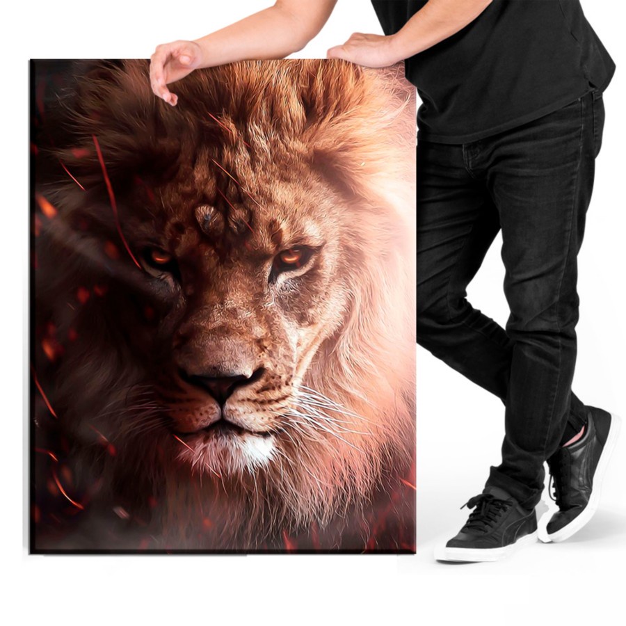 Quadro Grande Foco Total Leão Top | Shopee Brasil
