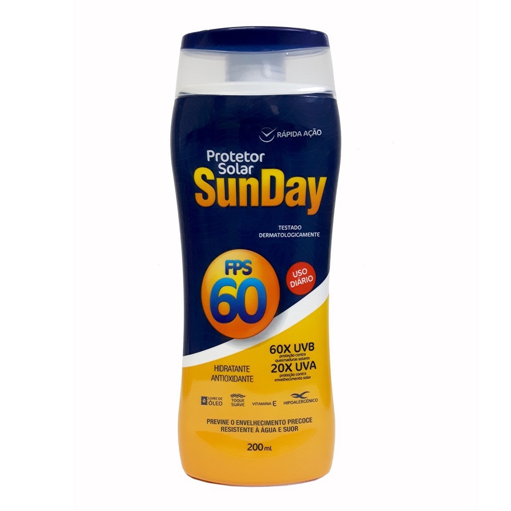 Protetor Solar Fps 60 Corporal Sunday 200 Ml 8 Unidades | Shopee Brasil