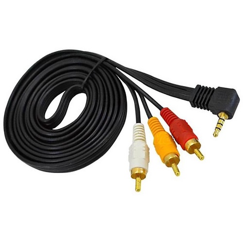 Cabo Av P2 90° Curva X 3 Rca Macho Ponta Dourada 2 Metros | Shopee Brasil
