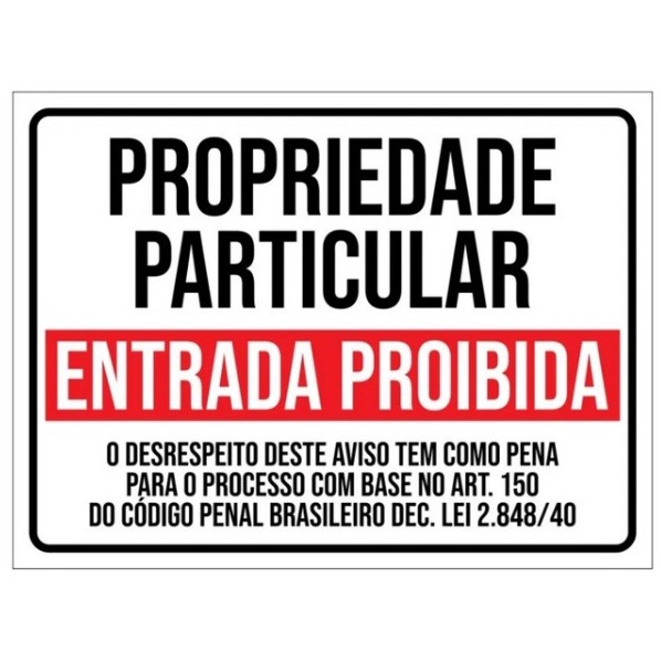 Placa Propriedade Particular Entrada Proibida Lei | Shopee Brasil Placa Propriedade Particular Entrada Proibida Lei | Shopee Brasil