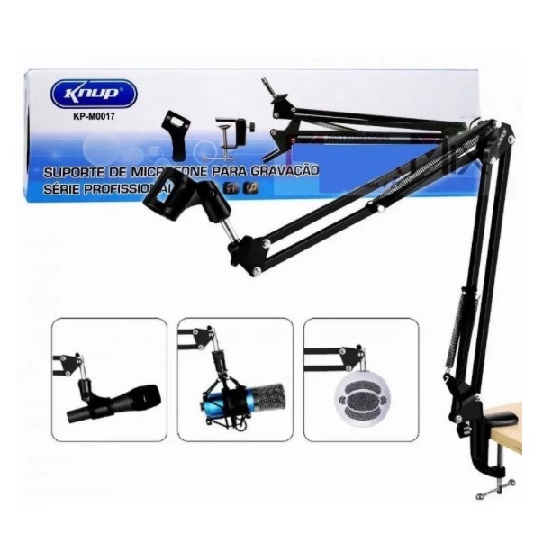 SUPORTE ARTICULAVEL PARA MICROFONE KNUP KP-M0017 | Shopee Brasil